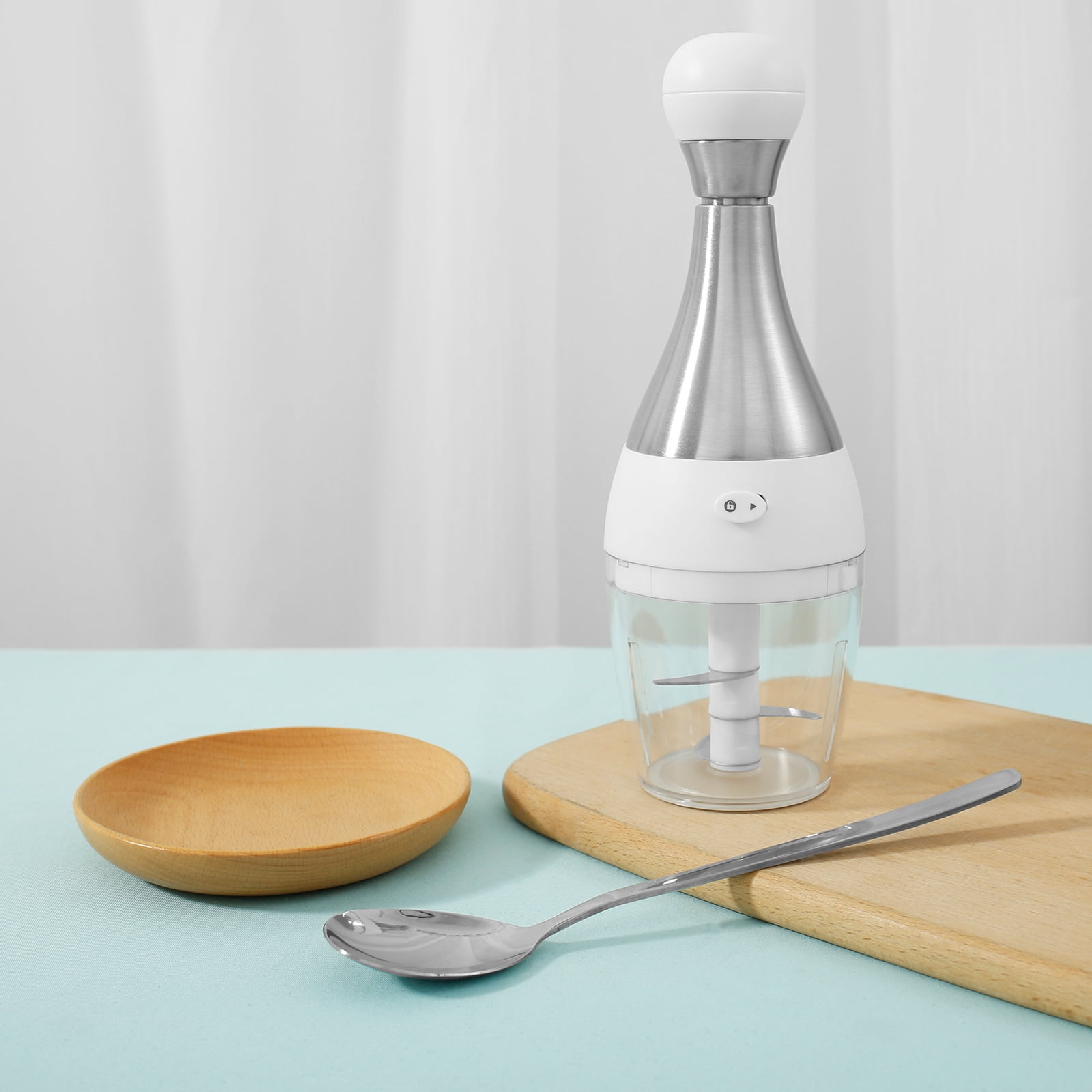 Austok Stainless Steel Manual Garlic Slicer With Spoon Multifunction ...