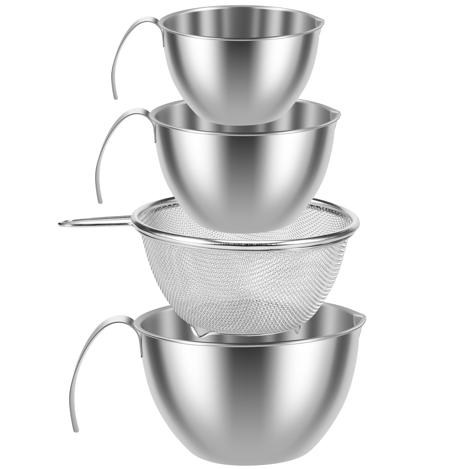 Austok Stainless Steel Mixing Bowl 3 Sizes Nesting Bowl with Scale ...