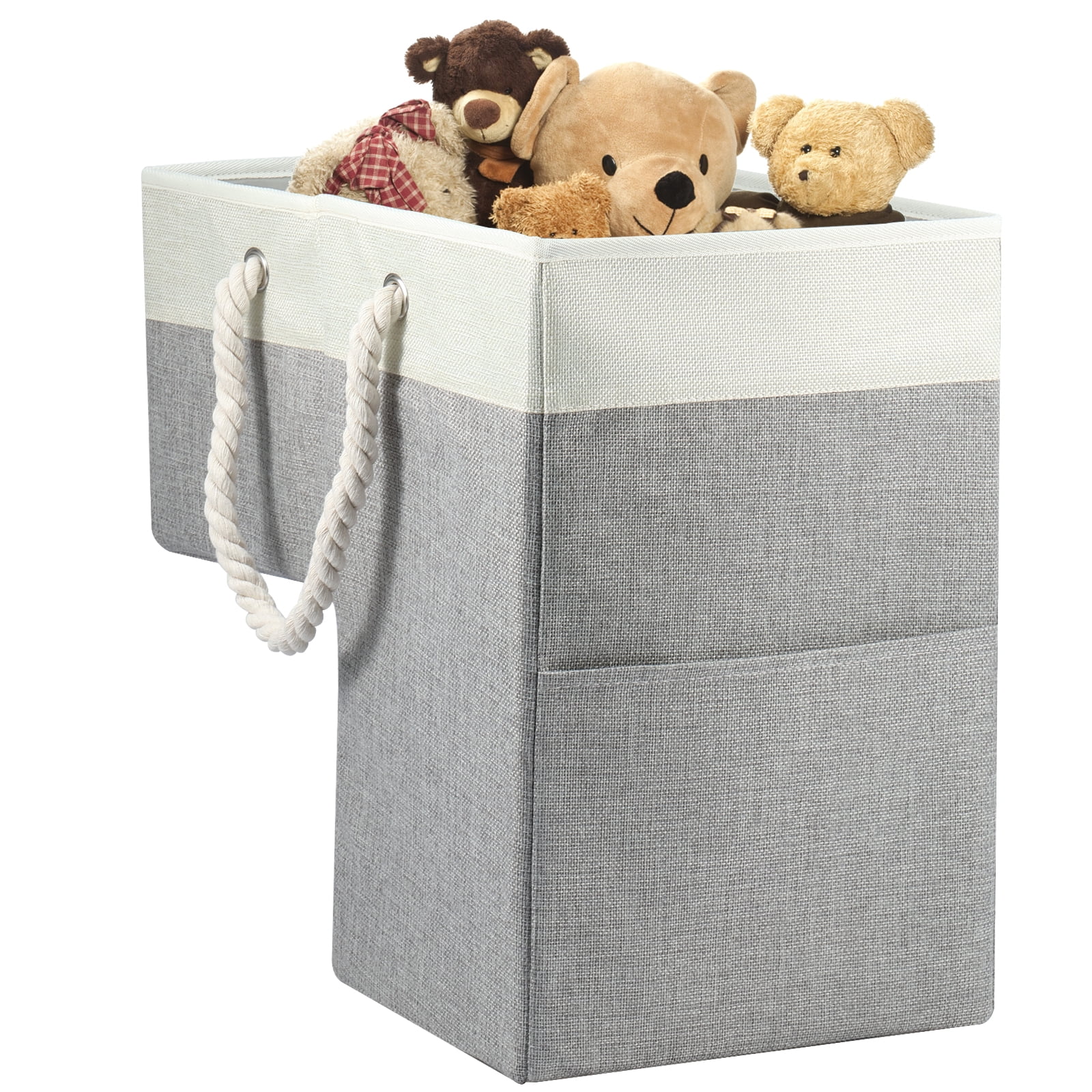 Austok Stair Basket Foldable Staircase Basket with Cotton Rope Handle ...