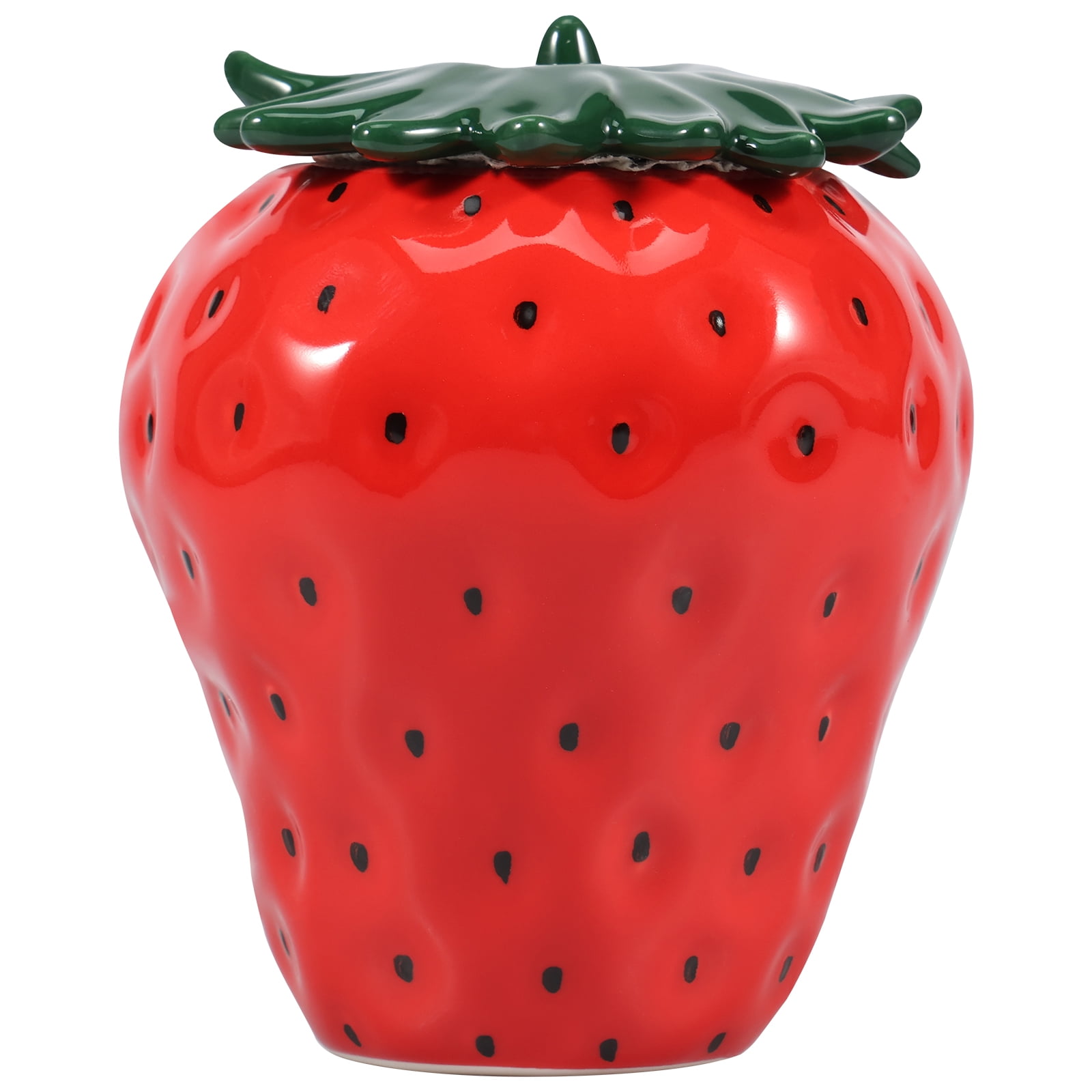 Austok Strawberry Shaped Jar with Lid Cute Strawberry Ceramic Jar ...