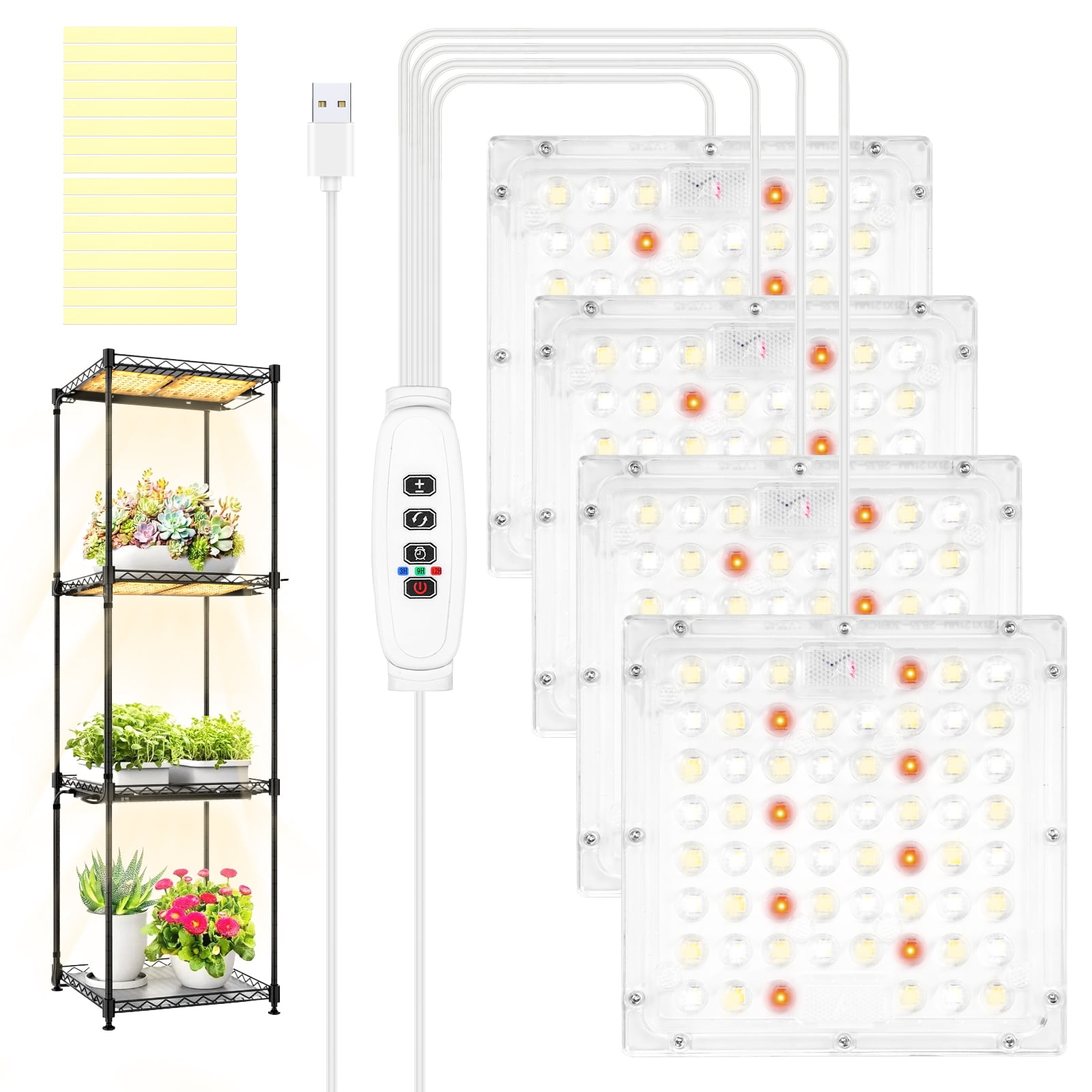 Austok Thin Panel Grow Light for Seed Starting Vegetable Greenhouse ...