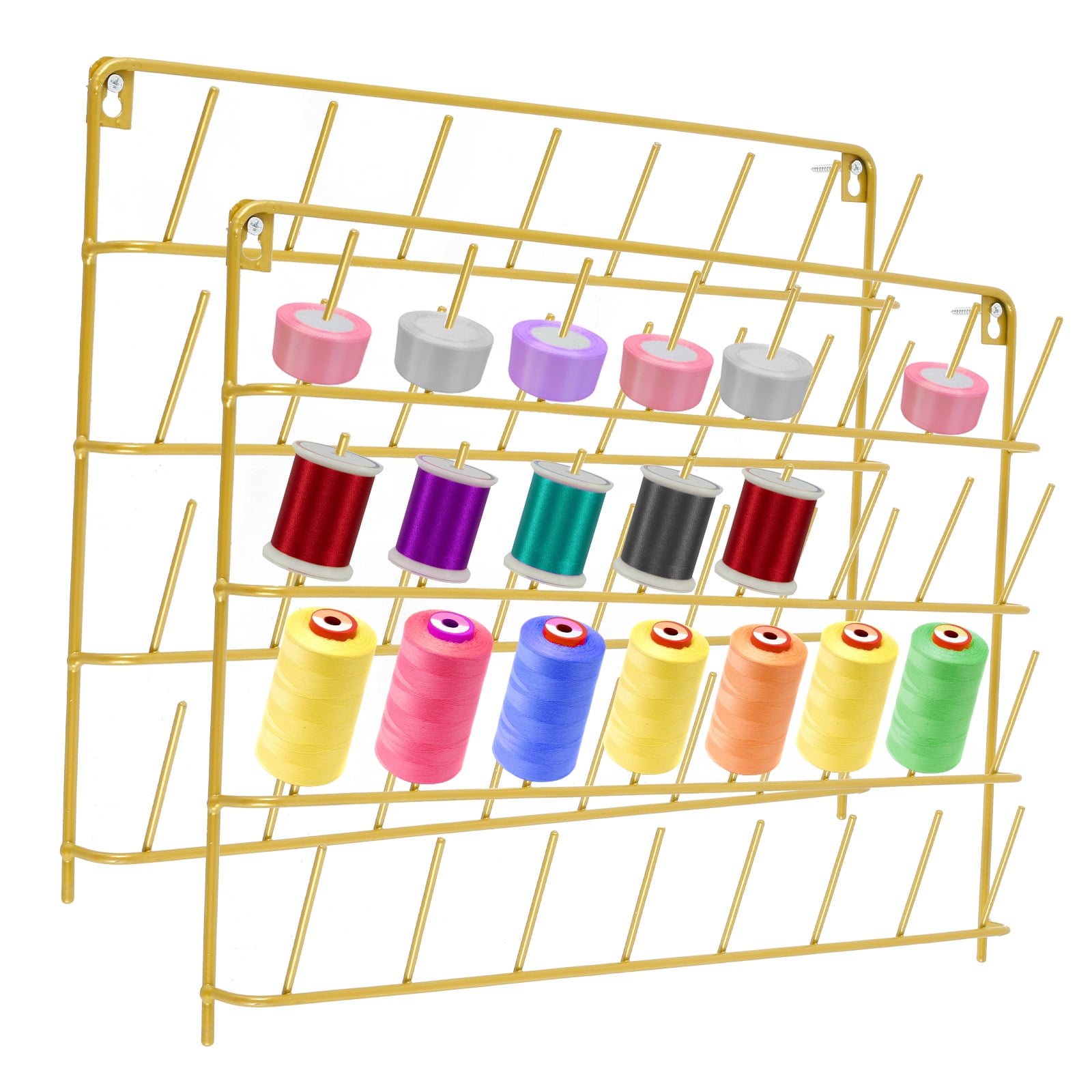 Austok Wall Thread Holder 32 Spools Thread Rack Wall Mounted Embroidery ...