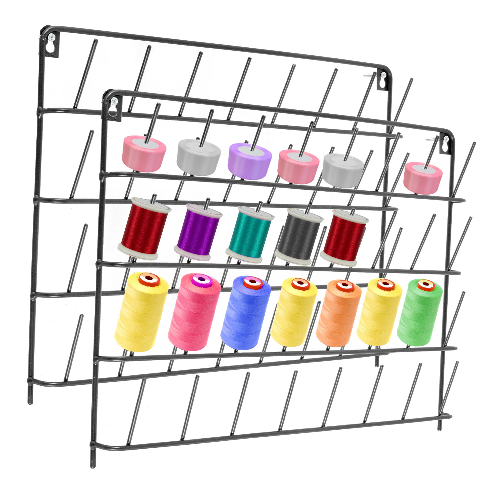 Austok Wall Thread Holder 32 Spools Thread Rack Wall Mounted Embroidery ...