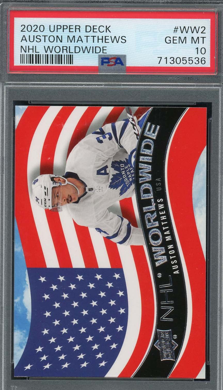 Auston Matthews 2020 Upper Deck NHL Worldwide Hockey Card #WW2 Graded ...