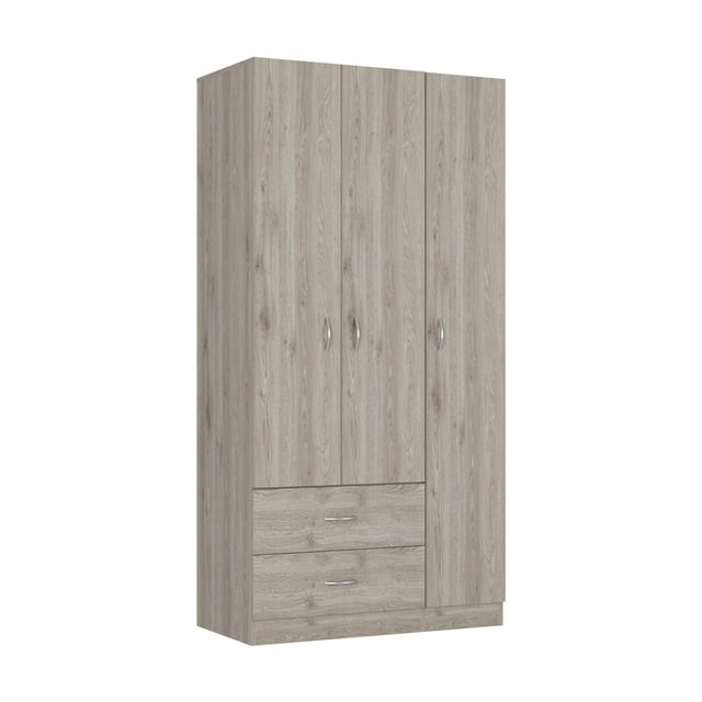 Austral Bedroom Furniture: 3 Door Armoire with Drawers, Shelves, and Hanging Rod - Walmart.com