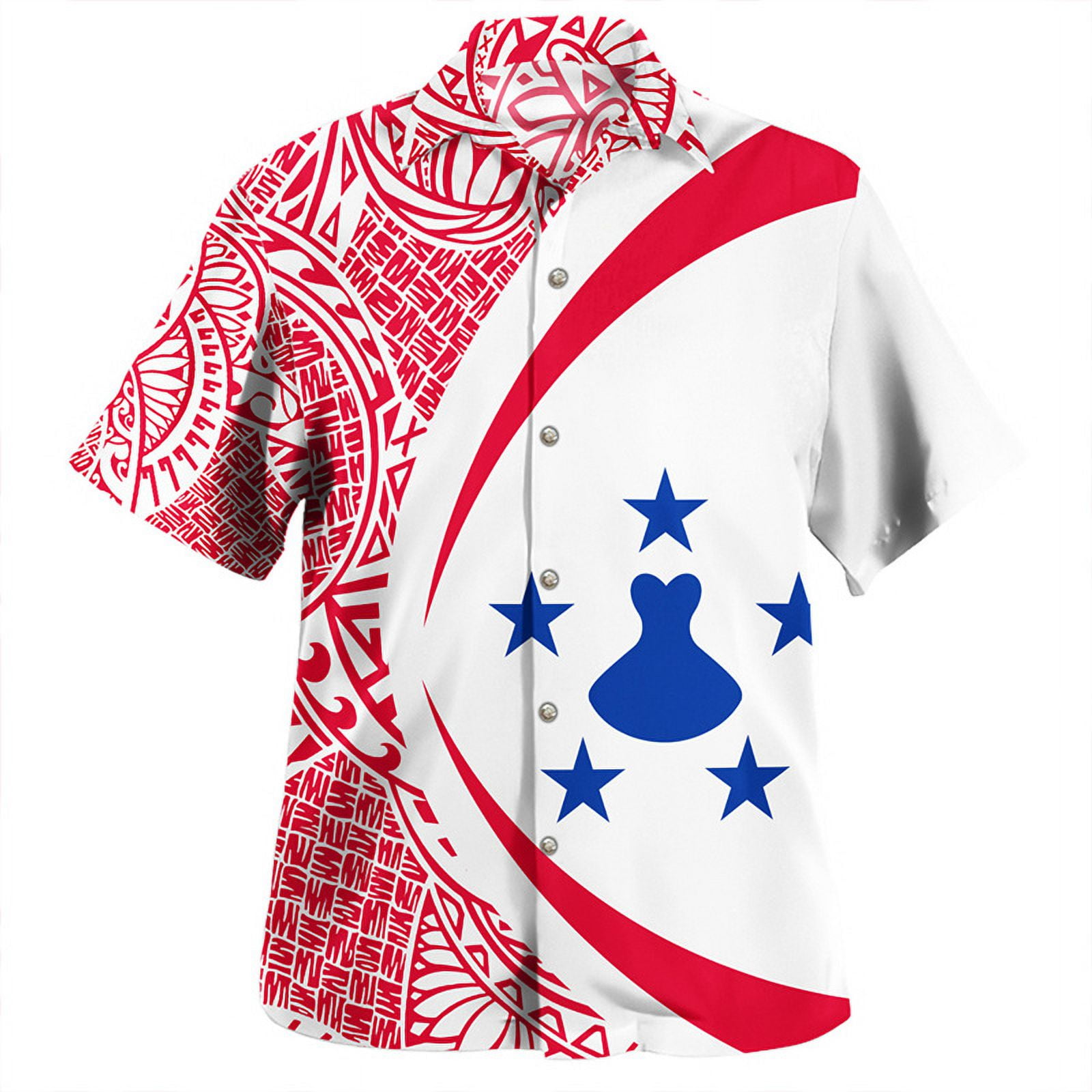 Austral Islands Hawaiian Shirt Men 3d Printed Polynesian Short Sleeves ...
