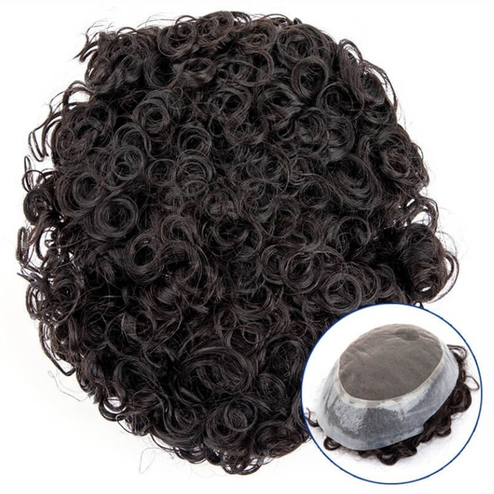 Australia 20mm Curly Men Hairpiece Durable Male Hair Prosthesis French ...