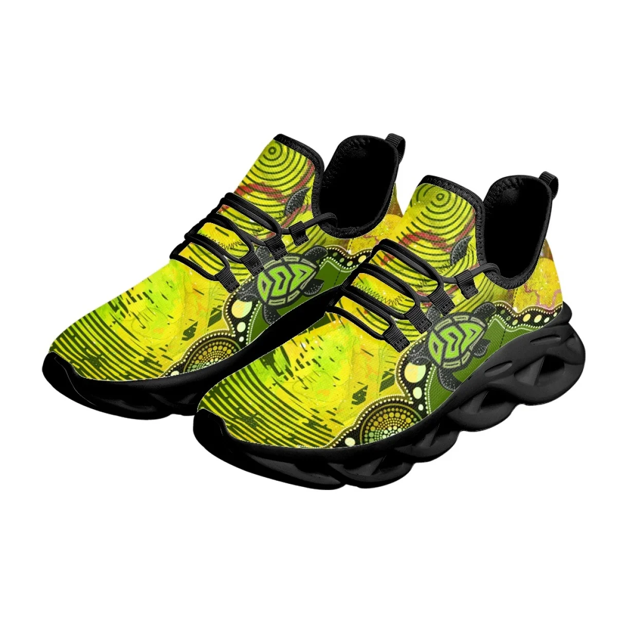 Australia Aboriginal Turtle Indigenous Art Design Platform Sneakers for ...