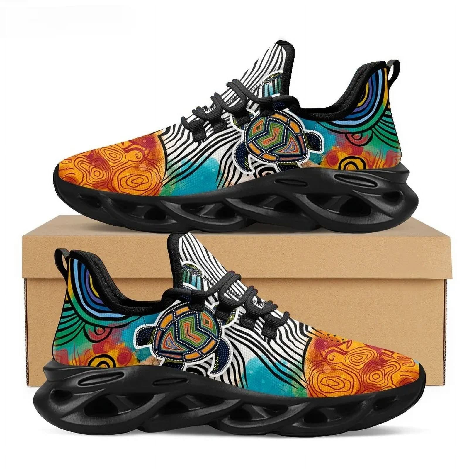 Australia Aboriginal Turtle Indigenous Art Design Platform Sneakers for ...