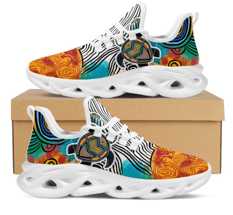 Australia Aboriginal Turtle Indigenous Art Design Platform Sneakers for ...