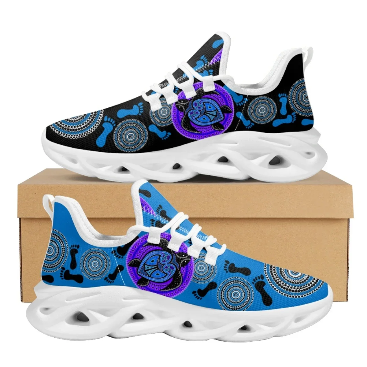 Australia Aboriginal Turtle Indigenous Art Design Platform Sneakers for ...