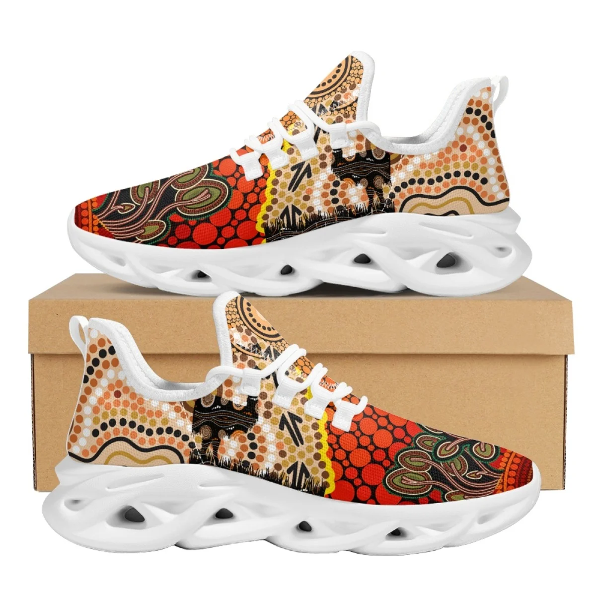 Australia Aboriginal Turtle Indigenous Art Design Platform Sneakers for ...