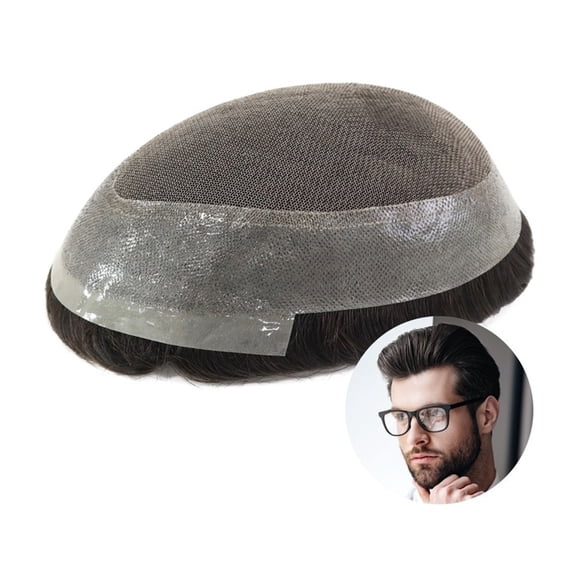 Australia Base Human Hair Toupee for Men Korea Lace Top Polyskin ...
