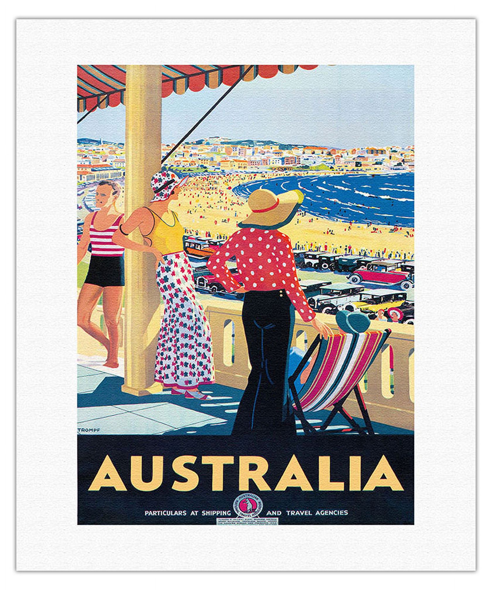 Australia - Bondi Beach New South Wales - Vintage Travel Poster by ...