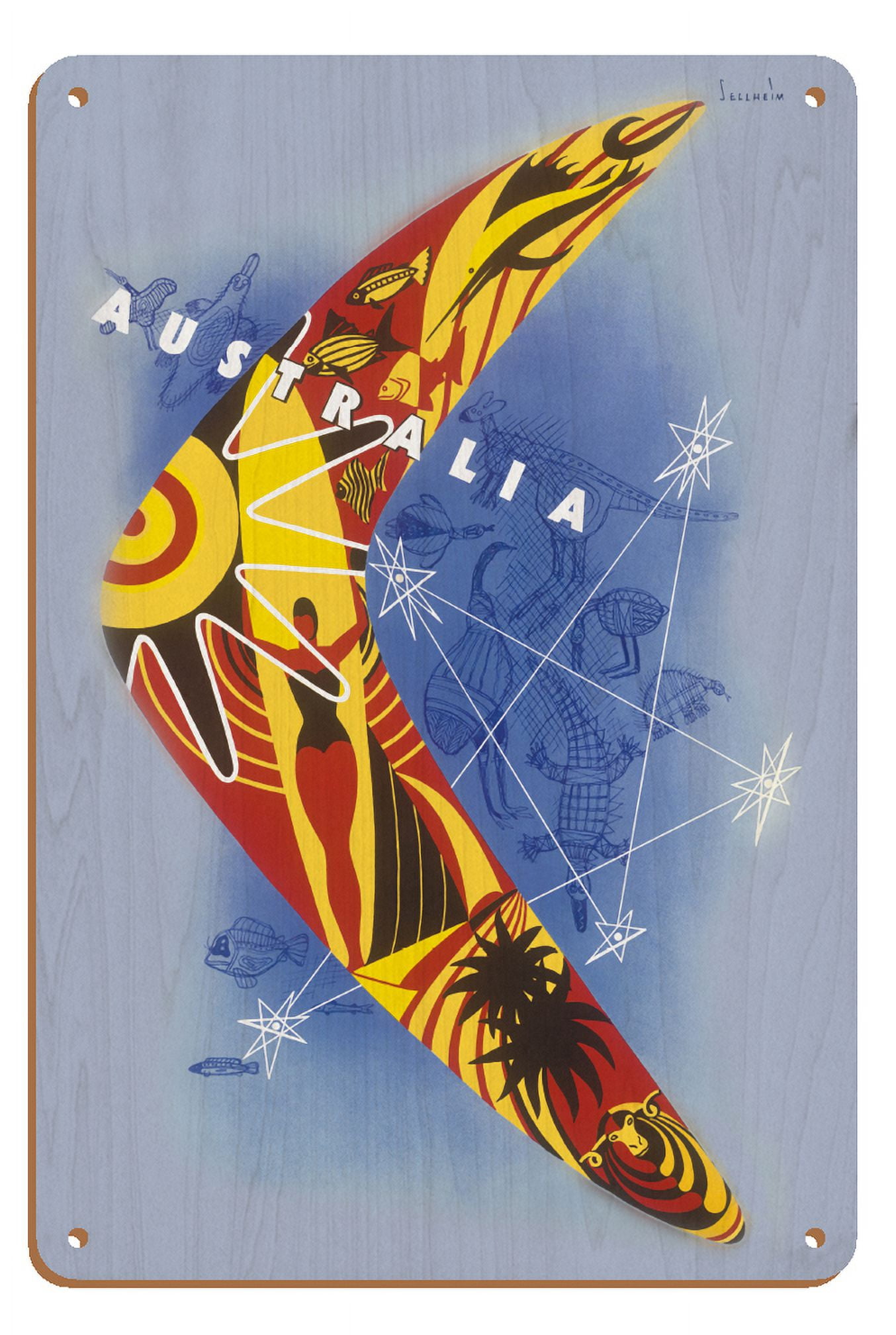 Australia - Boomerang - Kangaroo - Aboriginal Art - Australian National ...