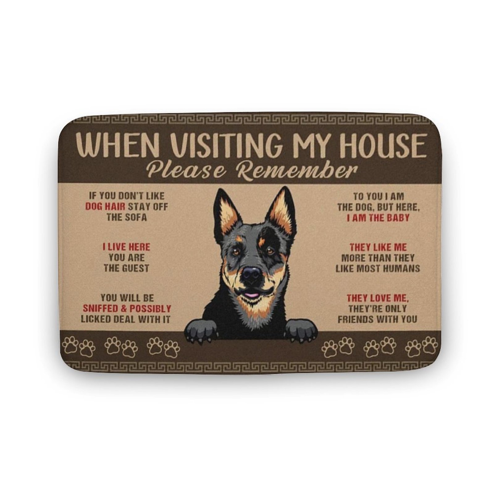 Australia Cattle Dog Rug, When Visiting My House Mat,Cattle Dog Doormat ...