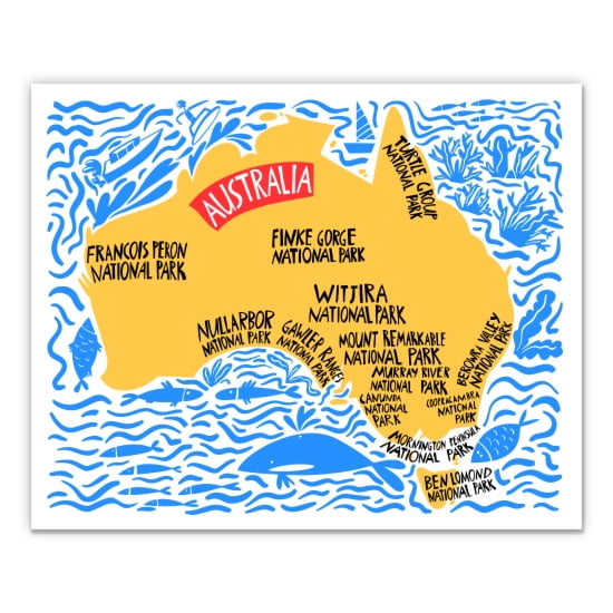 Australia Continent Shape Map - 12" Vinyl Sticker Waterproof Decal ...