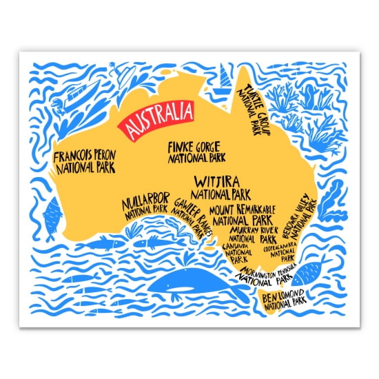 Australia Continent Shape Map - 3" Vinyl Sticker - For Car Laptop Water ...