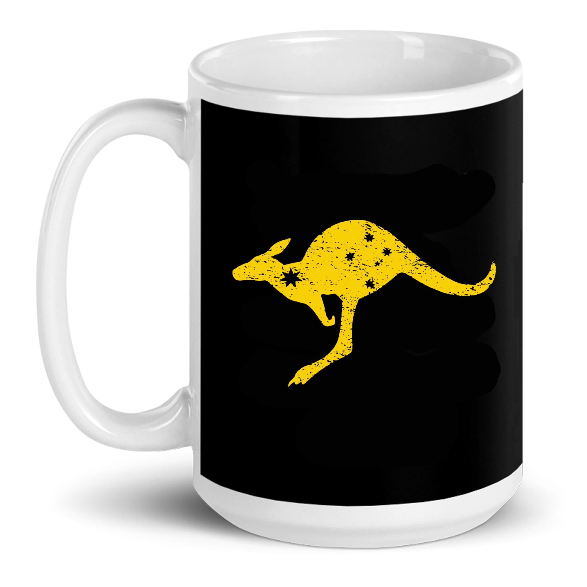 Australia Day Kangaroo Aussie Australian Flag Gift Ceramic Mug 15oz ...
