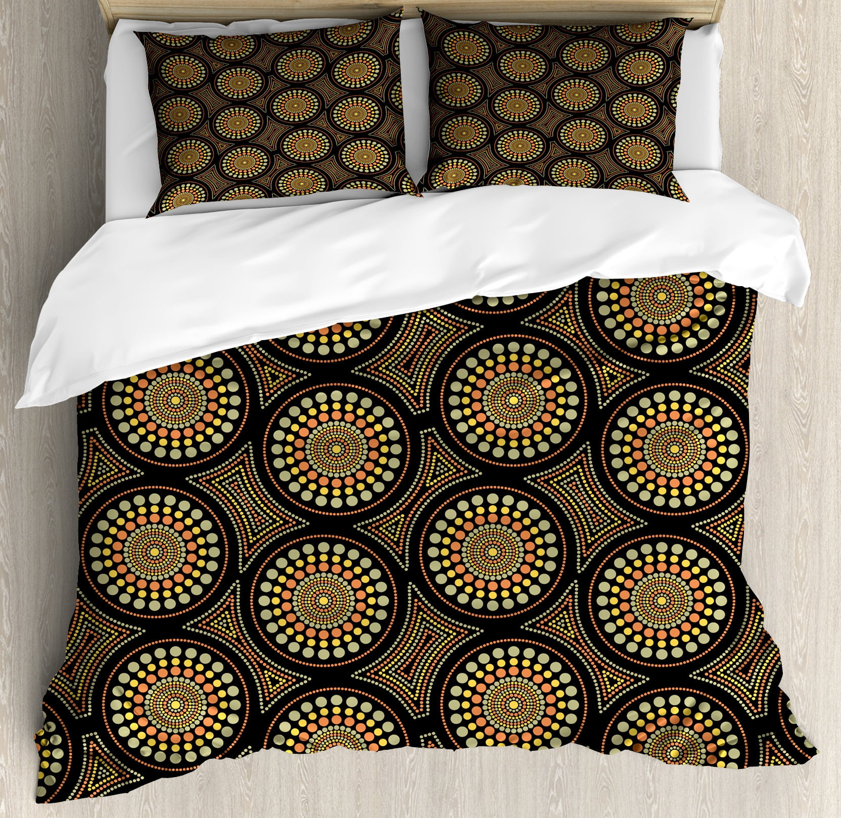 Australia Duvet Cover Set, Traditional Aboriginal Patterns with Earth ...