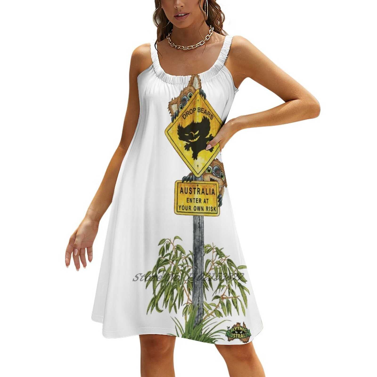 Australia Enter At Your Own Risk - Drop Bears Loose Pocket Dress Print ...