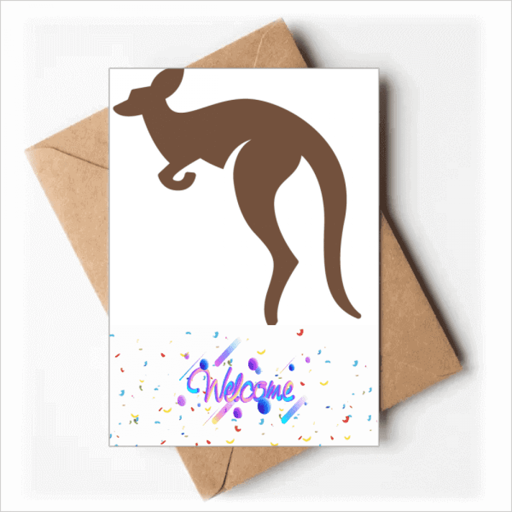 Australia Flavor Kangaroo Brown Outline Welcome Back Greeting Cards ...