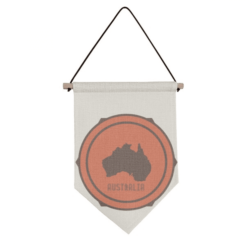 Australia Flavor Map Emblem Illustration Canvas Flag Hanging Wall Art ...