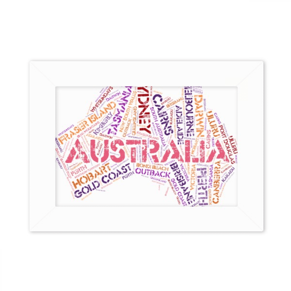 Australia Flavor Map Scenic Spots Illustration Photo Mount Frame ...