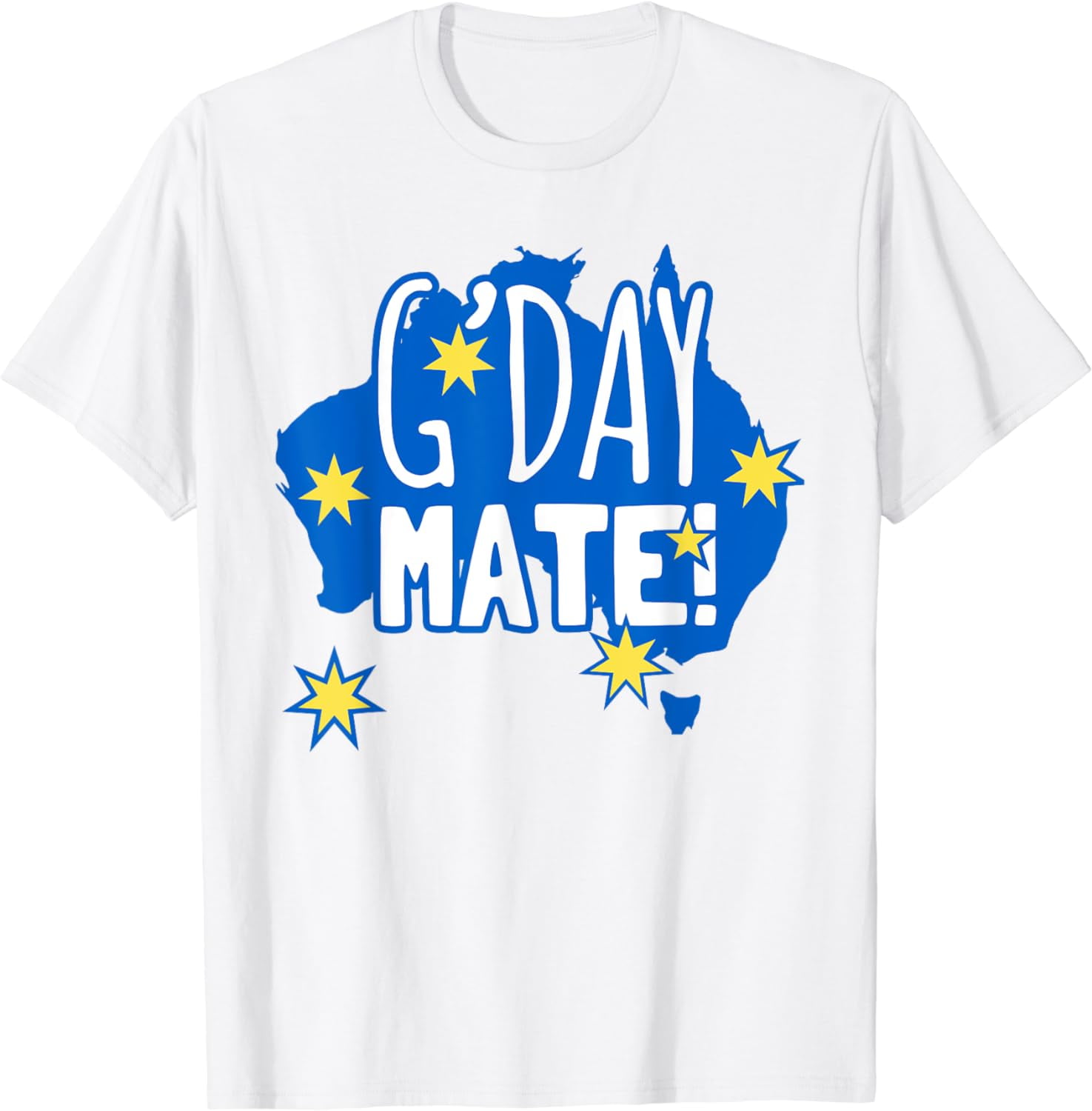 Australia G'Day Mate Shirt Funny Australian Map Aussie Stars T-Shirt ...