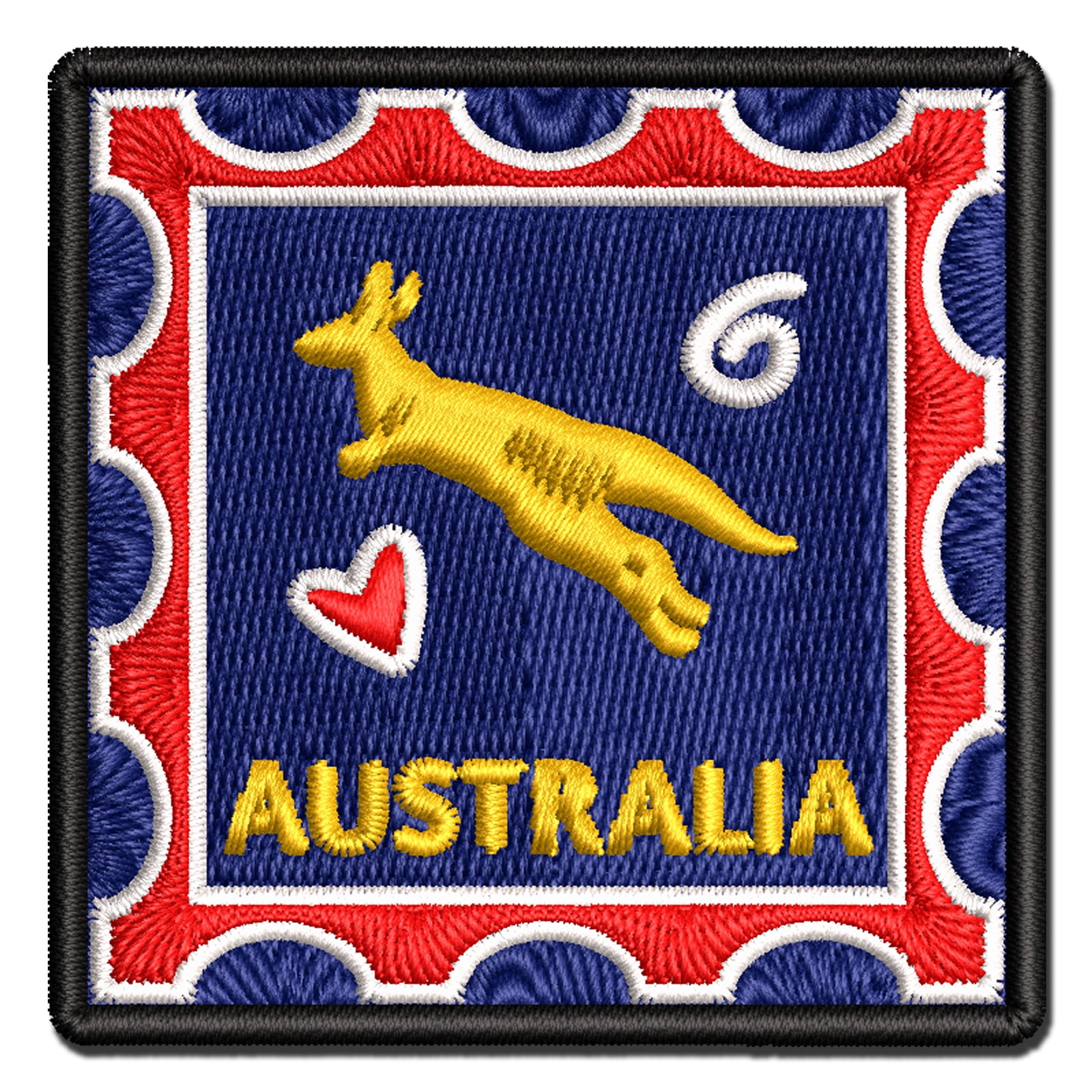 Australia Kangaroo Passport Travel Applique Multi-Color Embroidered ...