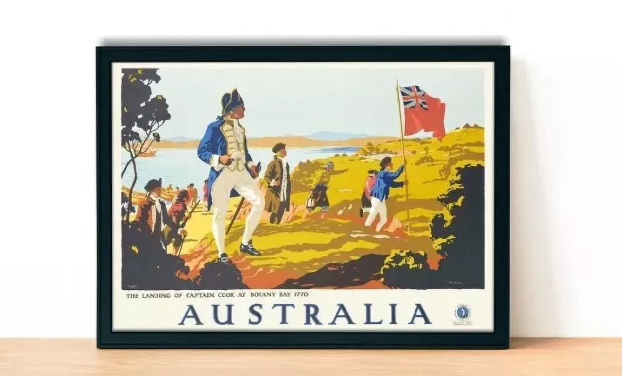Australia The Landing Of Captain Cook At Botany Bay 1770 Vintage Travel ...