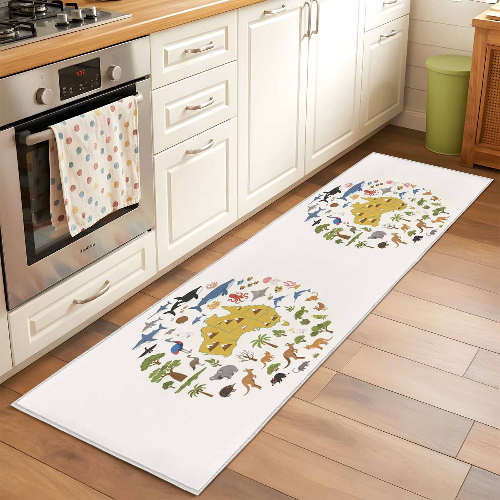 Australia Map Section Hallway Washable Runner Rug 2x6 Cartoon Marine ...