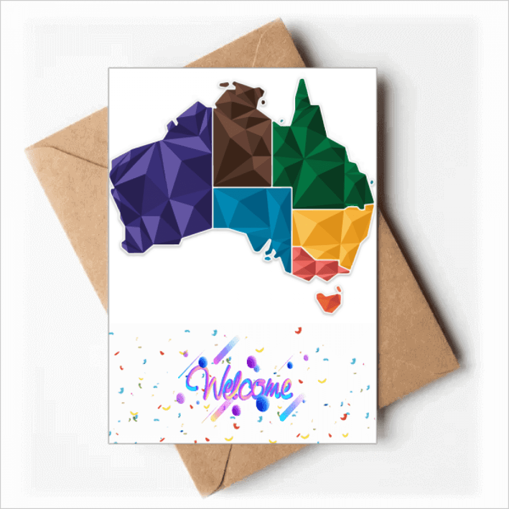 Australia Map Territory State Colorful Welcome Back Greeting Cards ...
