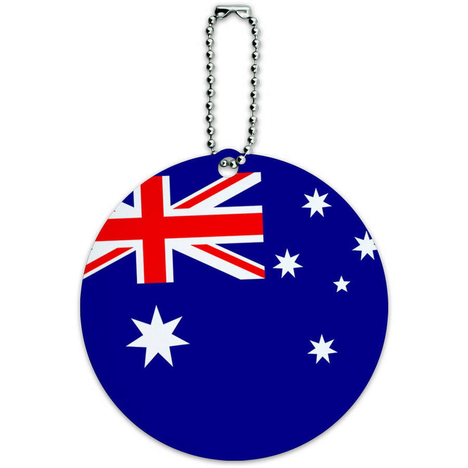 Australia National Country Flag Round Luggage ID Tag Card for Suitcase ...