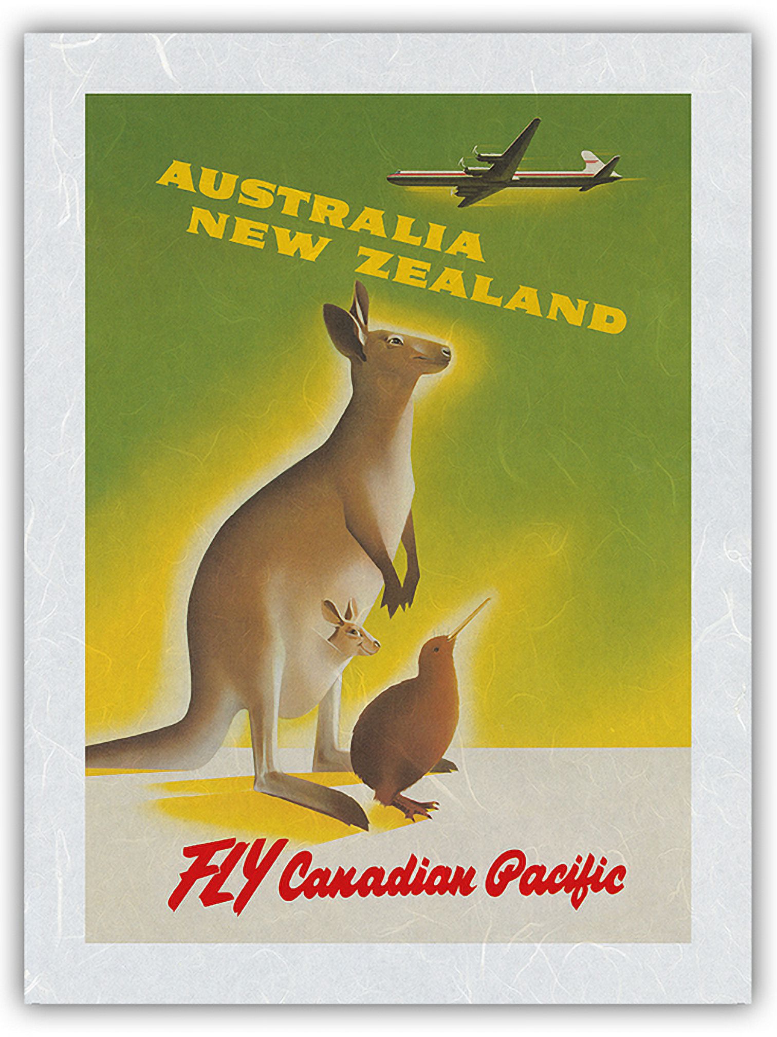 Australia-New Zealand-Fly Canadian Pacific Air Lines-Kangaroo with Baby ...