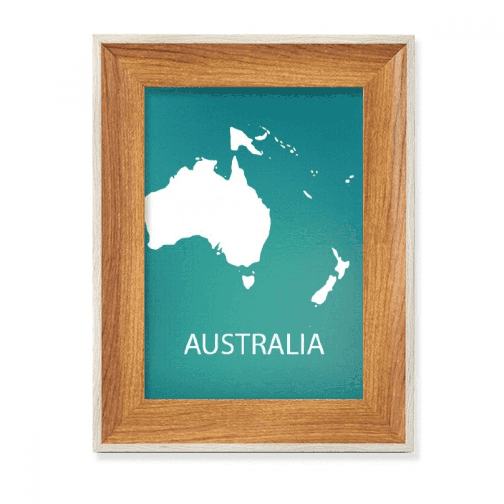 Australia Oceania Continent Outline Map Desktop Wooden Photo Frame ...