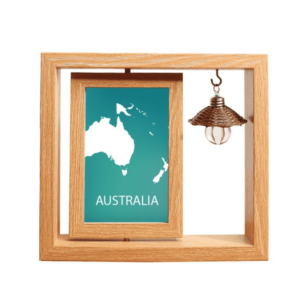 Australia Oceania Continent Outline Map Wooden Rotating Picture Photo ...