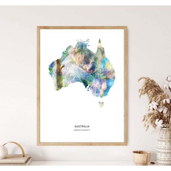 Australia Print, Australia Poster, Australia Map Art, Map Of Australia ...