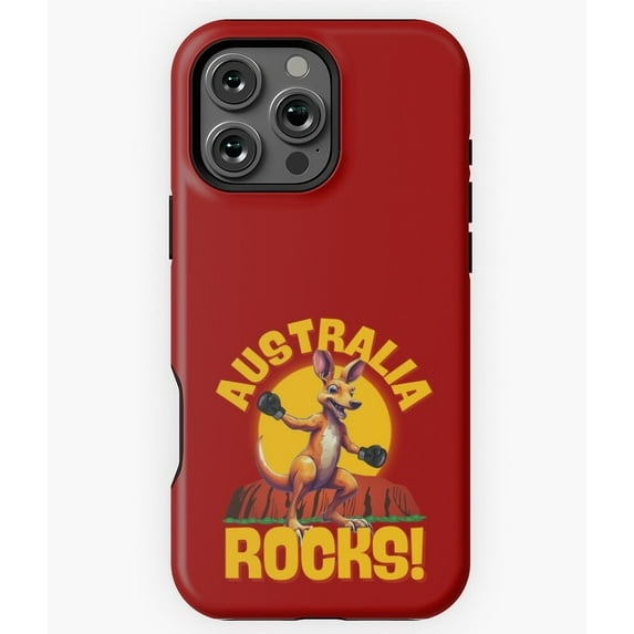 Australia Rocks Kangaroo Boxing Phone Case for iPhone 16 15 14 13 12 11 ...