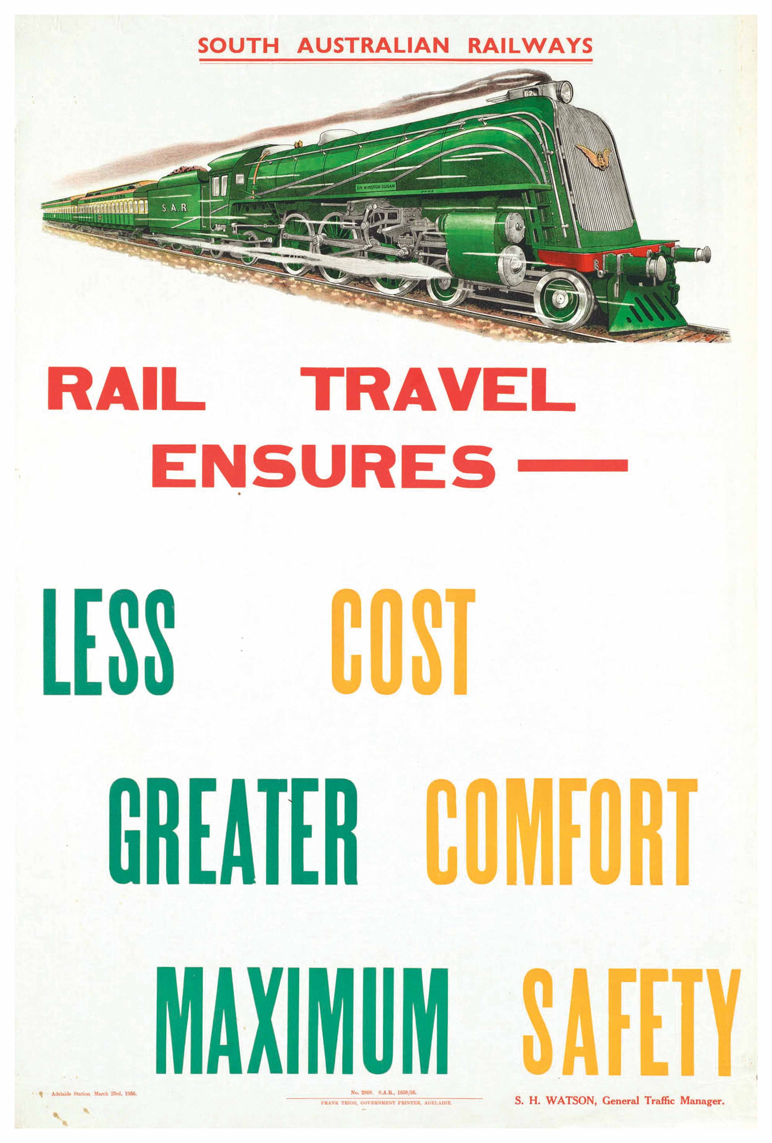 Australia - South Australian Railway 2 - Vintage Travel Poster ...