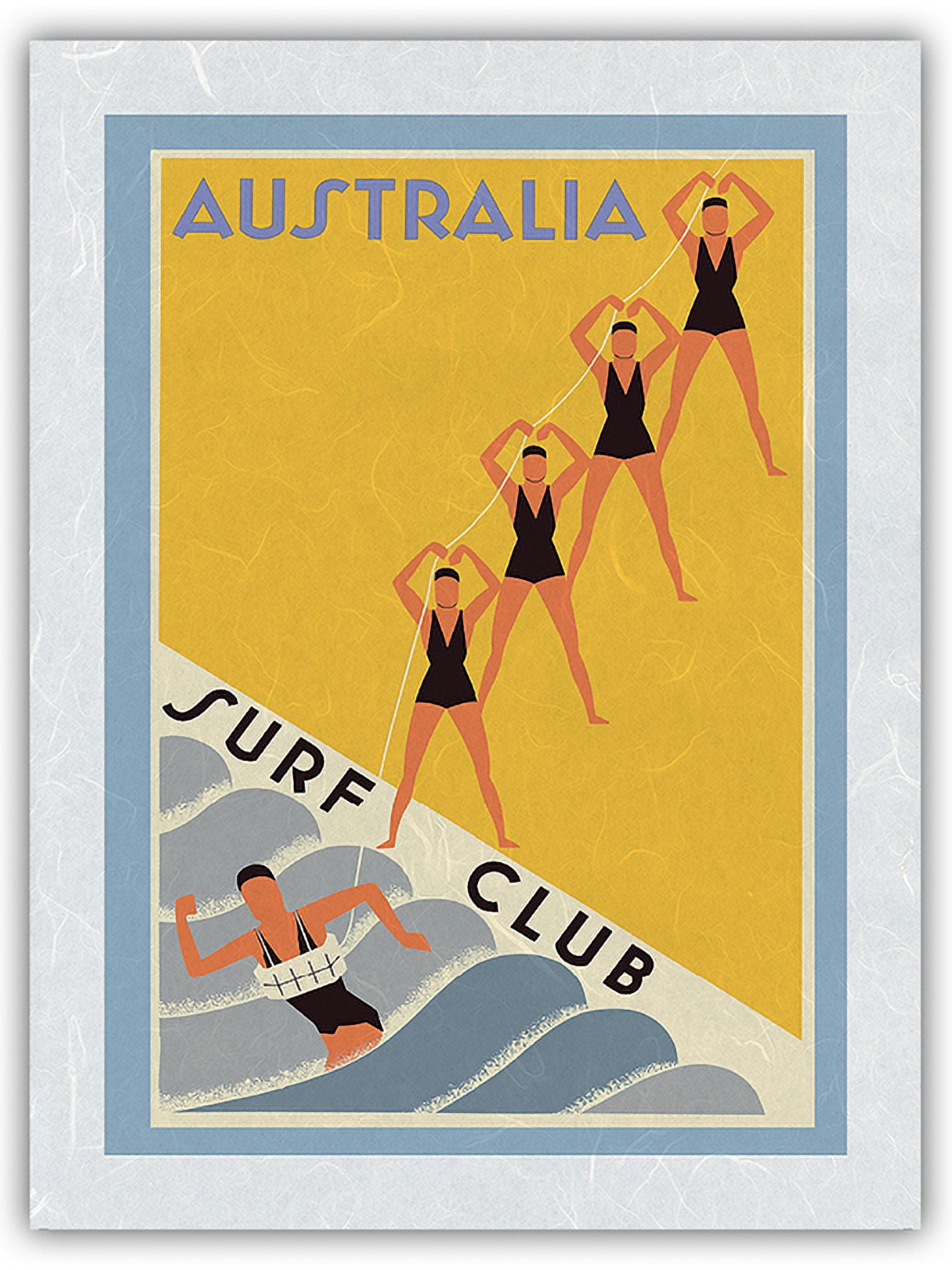 Australia Surf Club - Womens Surf Training - Vintage Advertising Poster ...