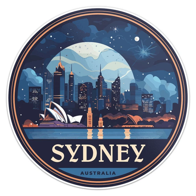 Australia Sydney City Sticker Phone Decal Water Bottle Stickers Car ...