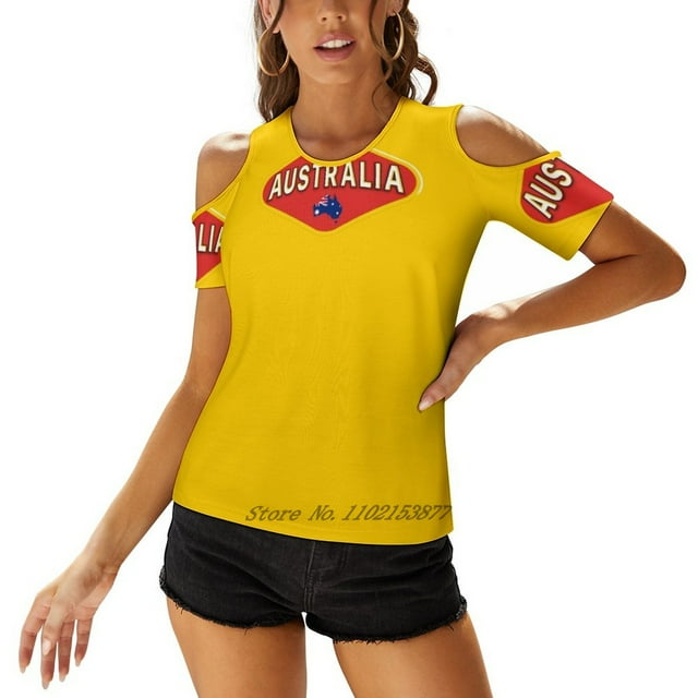 Australia Vegemite Logo Zipper Sexy T-Shirt Casual Tops Hollow Pullover ...