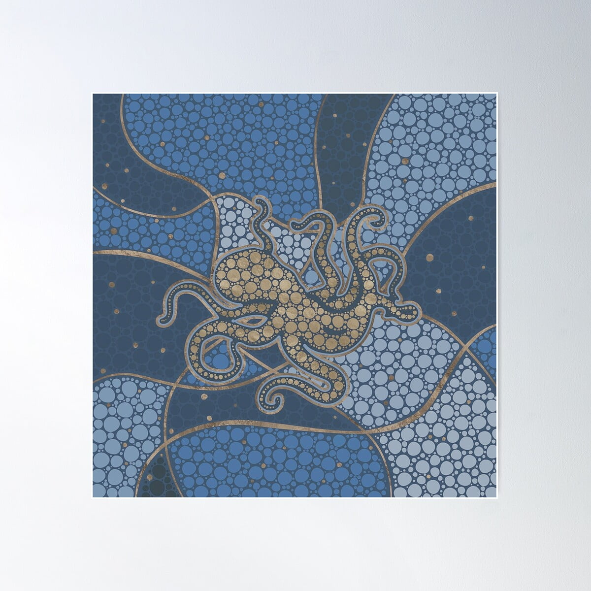 Australian Aboriginal Art Dots Octopus Poster Wall Art, Modern Wall ...