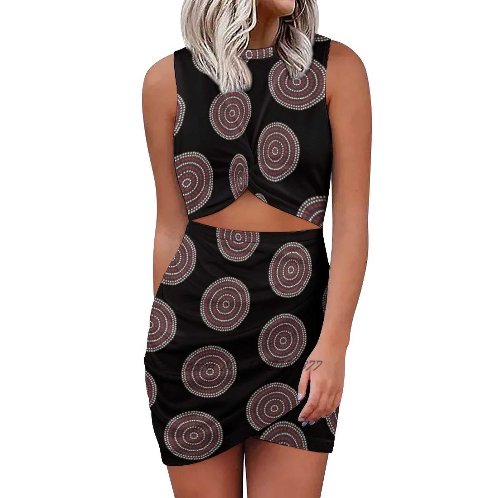 Australian Aboriginal Art Loose Pocket Dress Fashion Print Dress Short ...