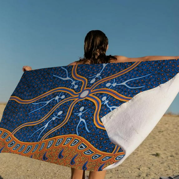 Australian Aboriginal Art Towel Microfiber Beach Towel Absorbent Quick ...