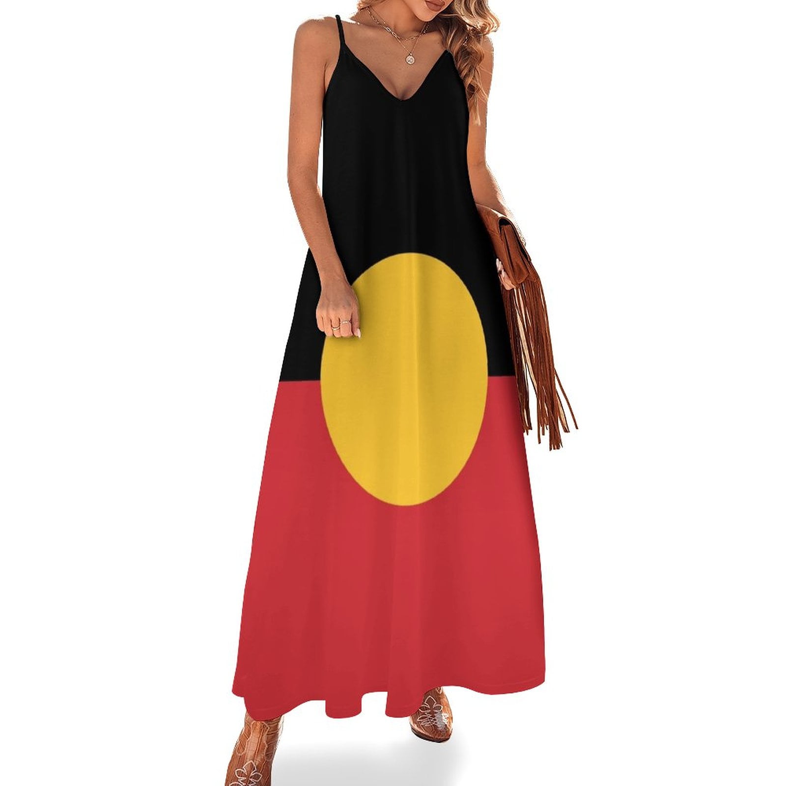 Australian Aboriginal Flag #9 Sleeveless Dress evening dress ladies ...