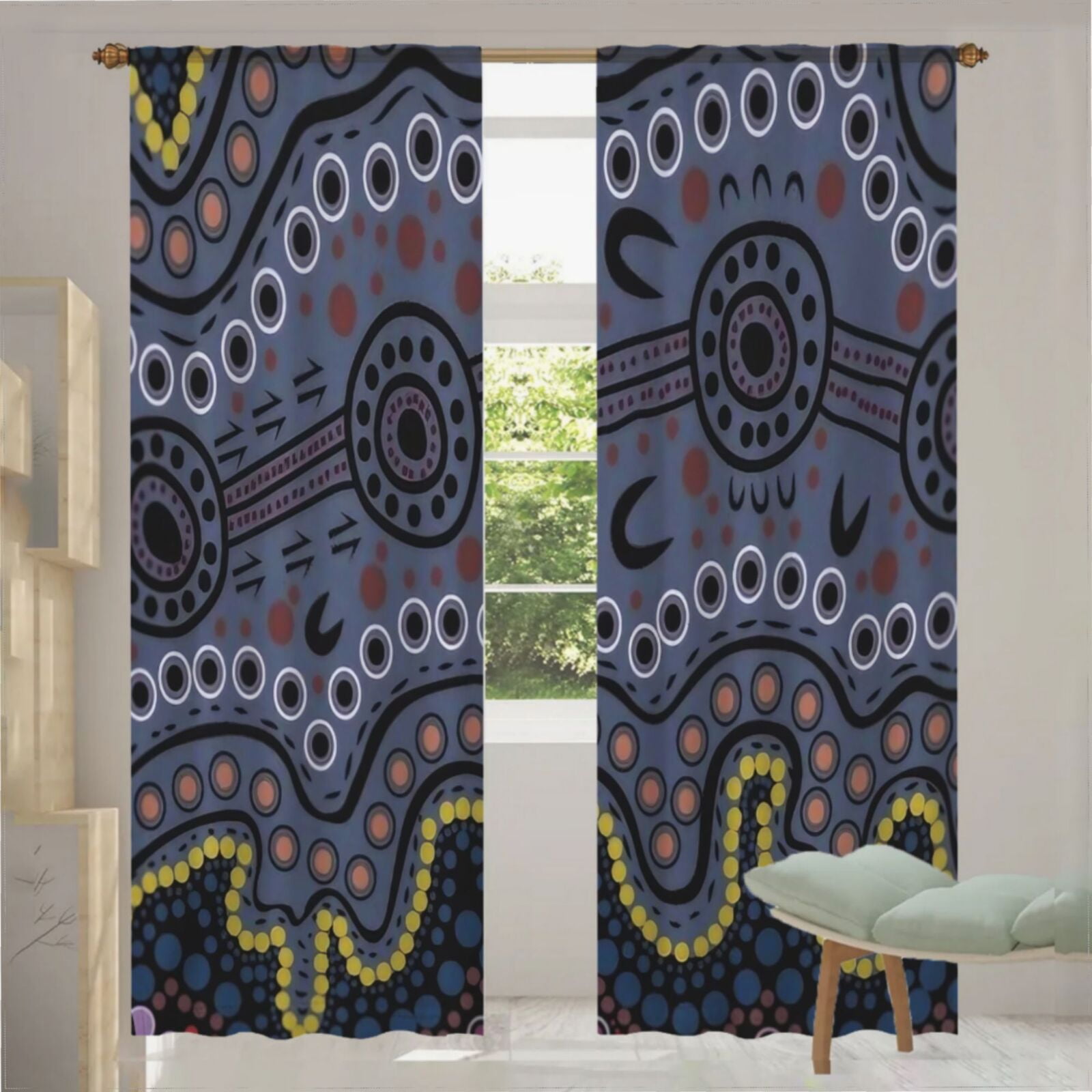 Australian Aboriginal Patterns Curtains for Living Room Bedroom Decor ...