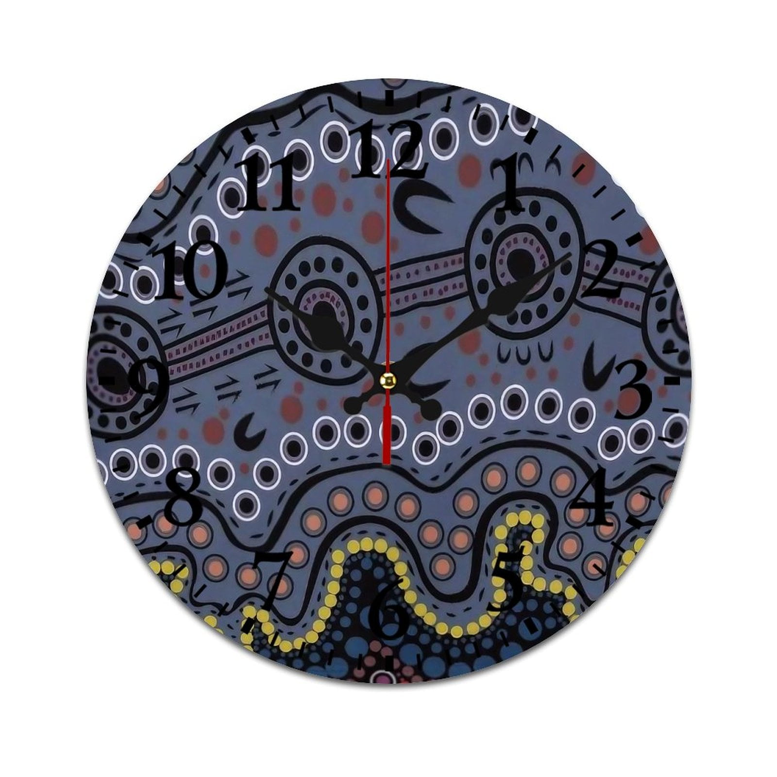 Australian Aboriginal Patterns Wall Clock Modern Design Clocks Wall ...