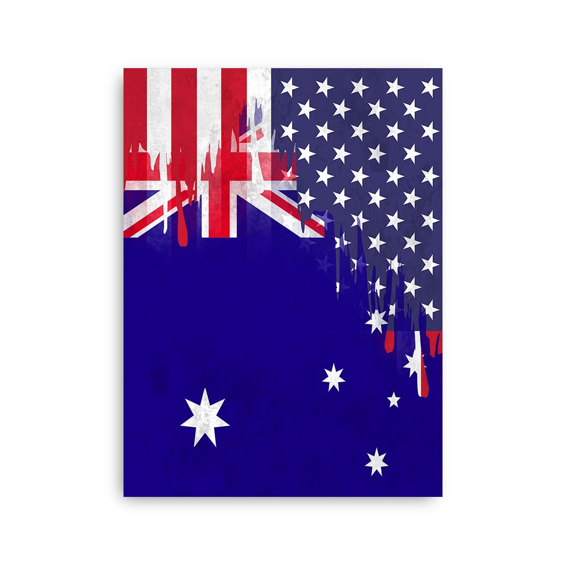 Australian American Flag Wall Art Friendship USA Australia Roots ...